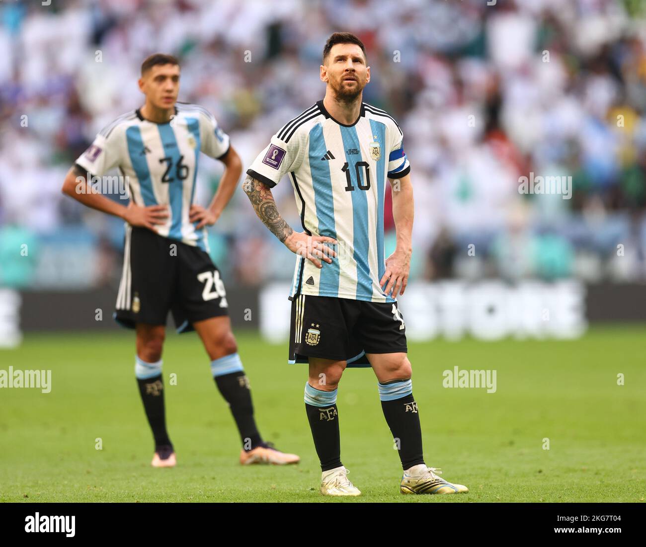 Doha, Qatar. 22nd Nov, 2022. Disappointed Lionel Messi of Argentina ...