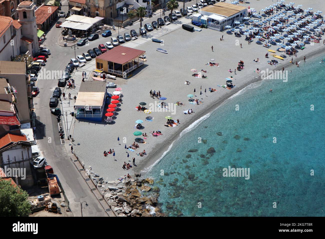 Scilla - Spiaggia libera di Marina Grande da Castello Ruffo Stock Photo ...