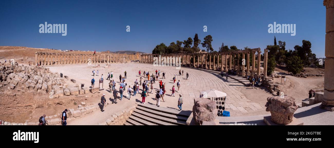 Scenic aerial view of ruins of old city, details of famous historical ...
