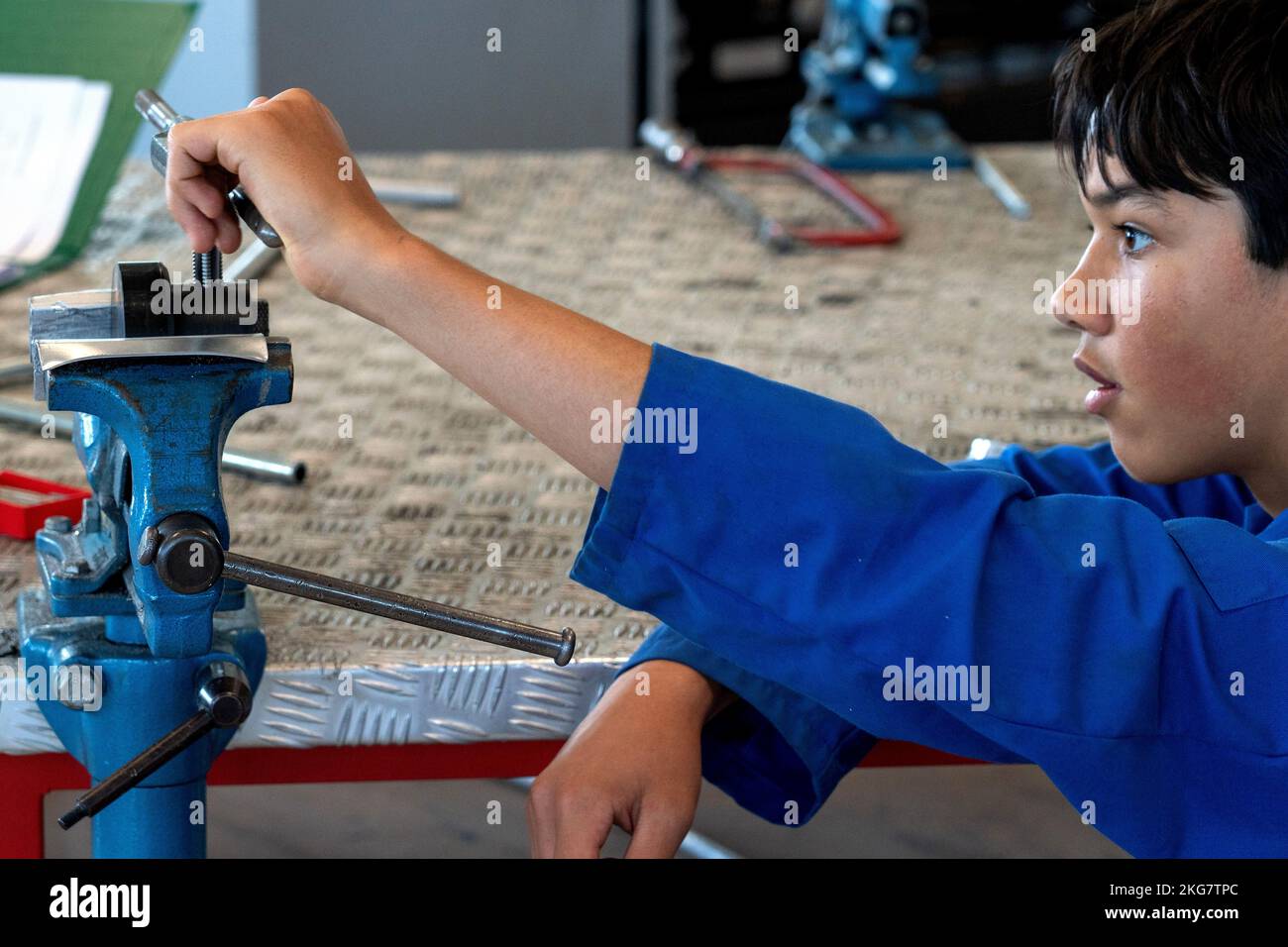 secondary school student working with metal. 2018 holland. vvbvanbree ...