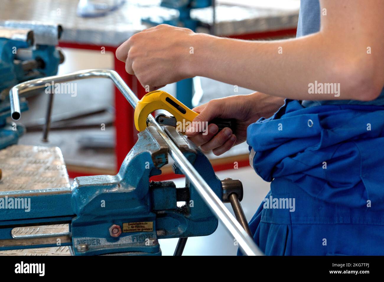 secondary school student working with metal. 2018 holland. vvbvanbree ...