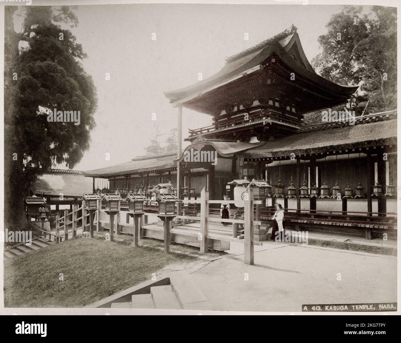 Vintage 19th century photograph: Kasuga Temple, Nara, Japan Stock Photo ...