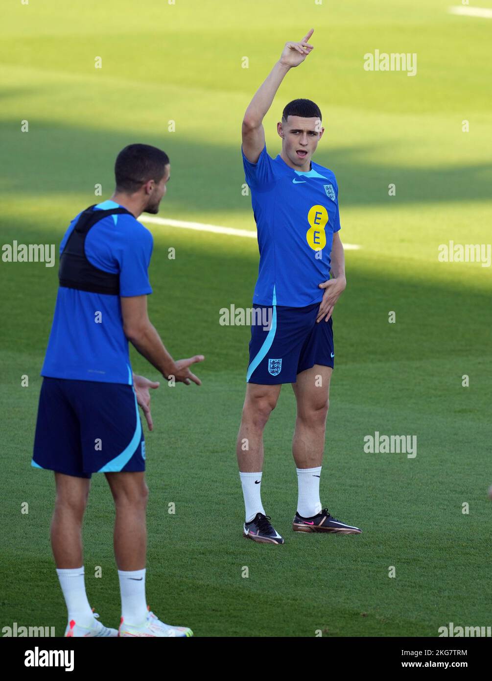 England's Phil Foden during a training session at the Al Wakrah Sports ...