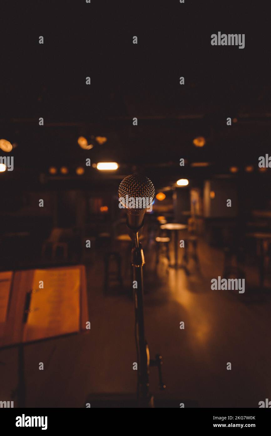 Professional concert microphone on stage hi-res stock photography and ...