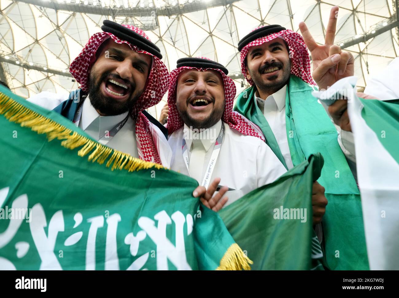 Saudi Arabia fans celebrate after the FIFA World Cup Group C match at ...