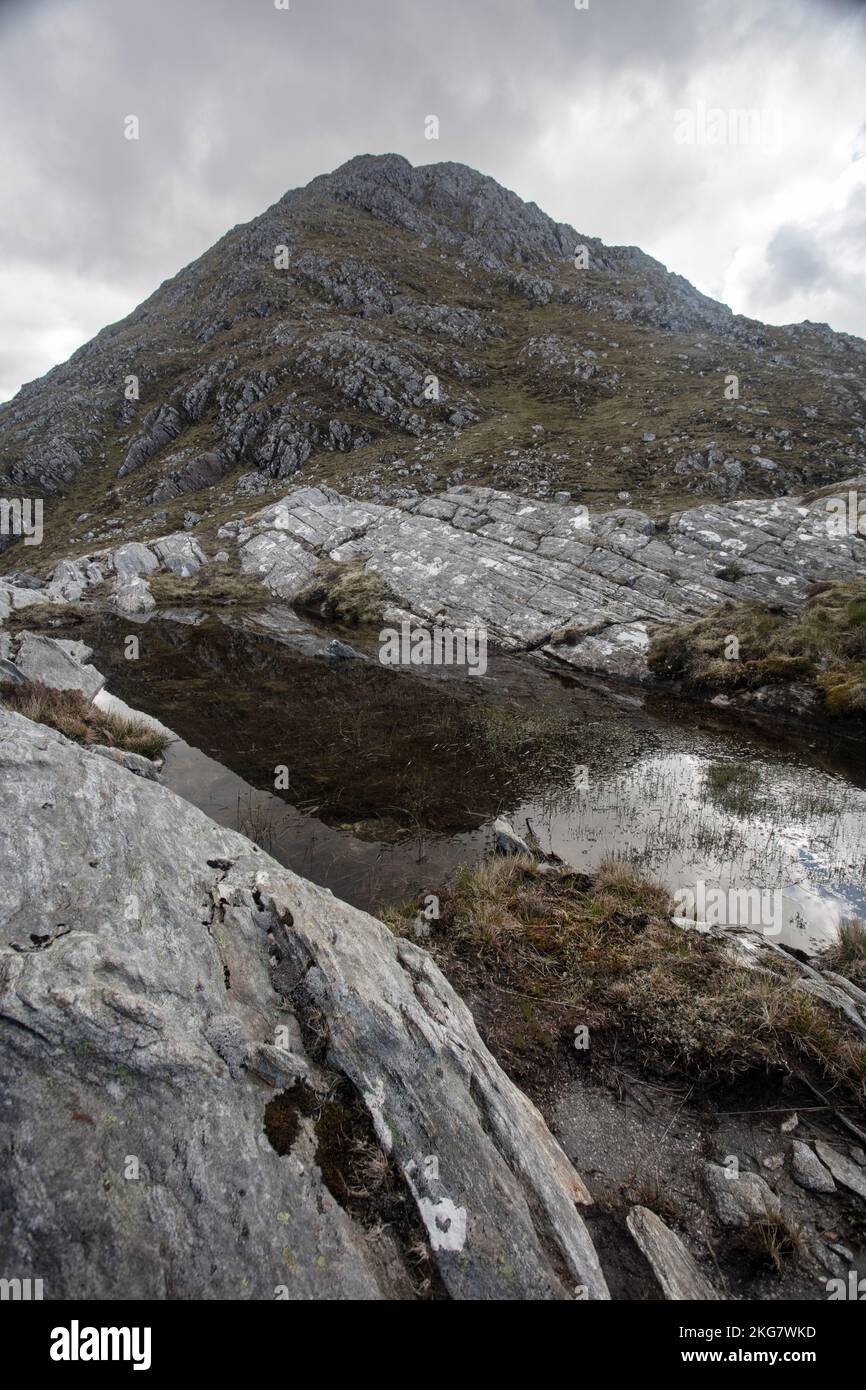A steep hike up Ben Stack in the dramatic Northwest Highlands of ...