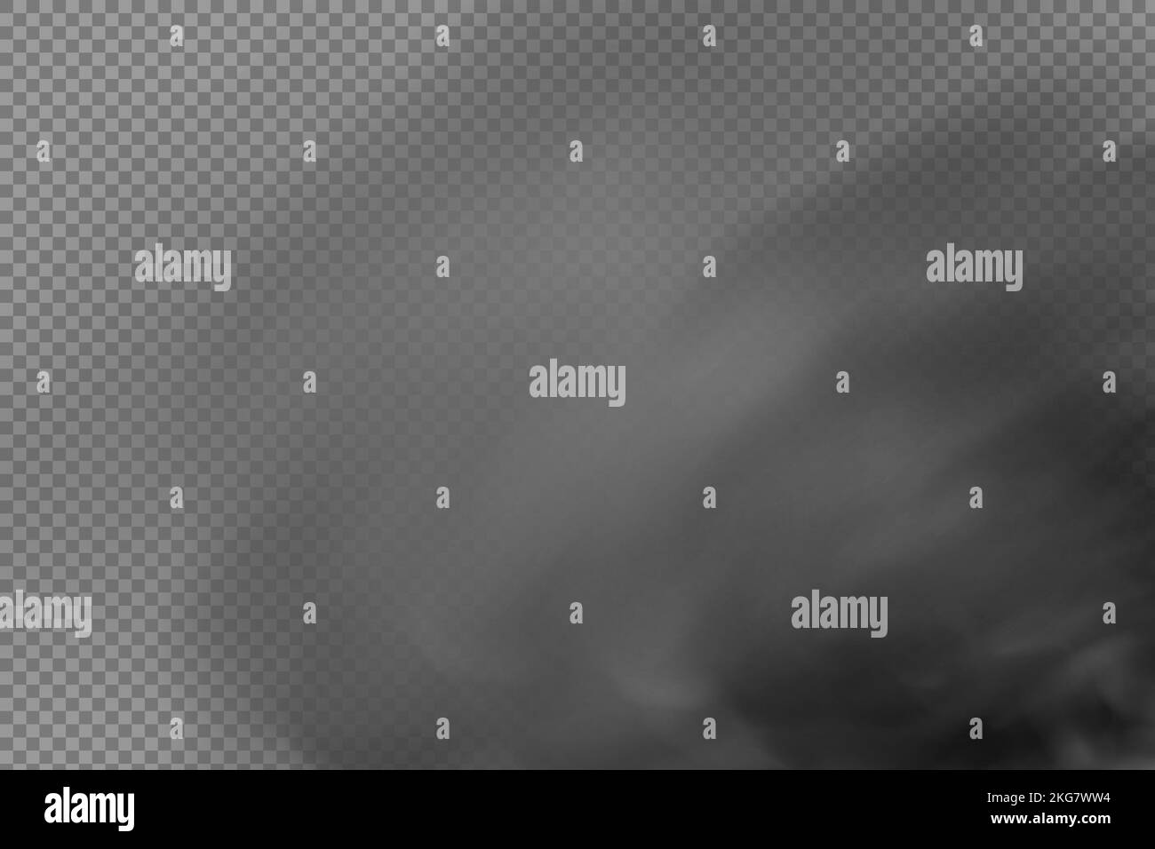 Realistic vector isolated on transparent background.Black smoke, smog ...