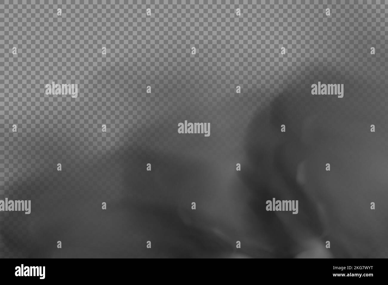 Realistic vector isolated on transparent background.Black smoke, smog ...
