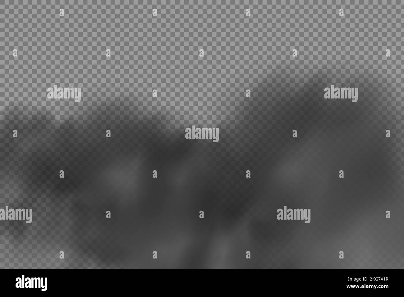 Realistic vector isolated on transparent background.Black smoke, smog ...