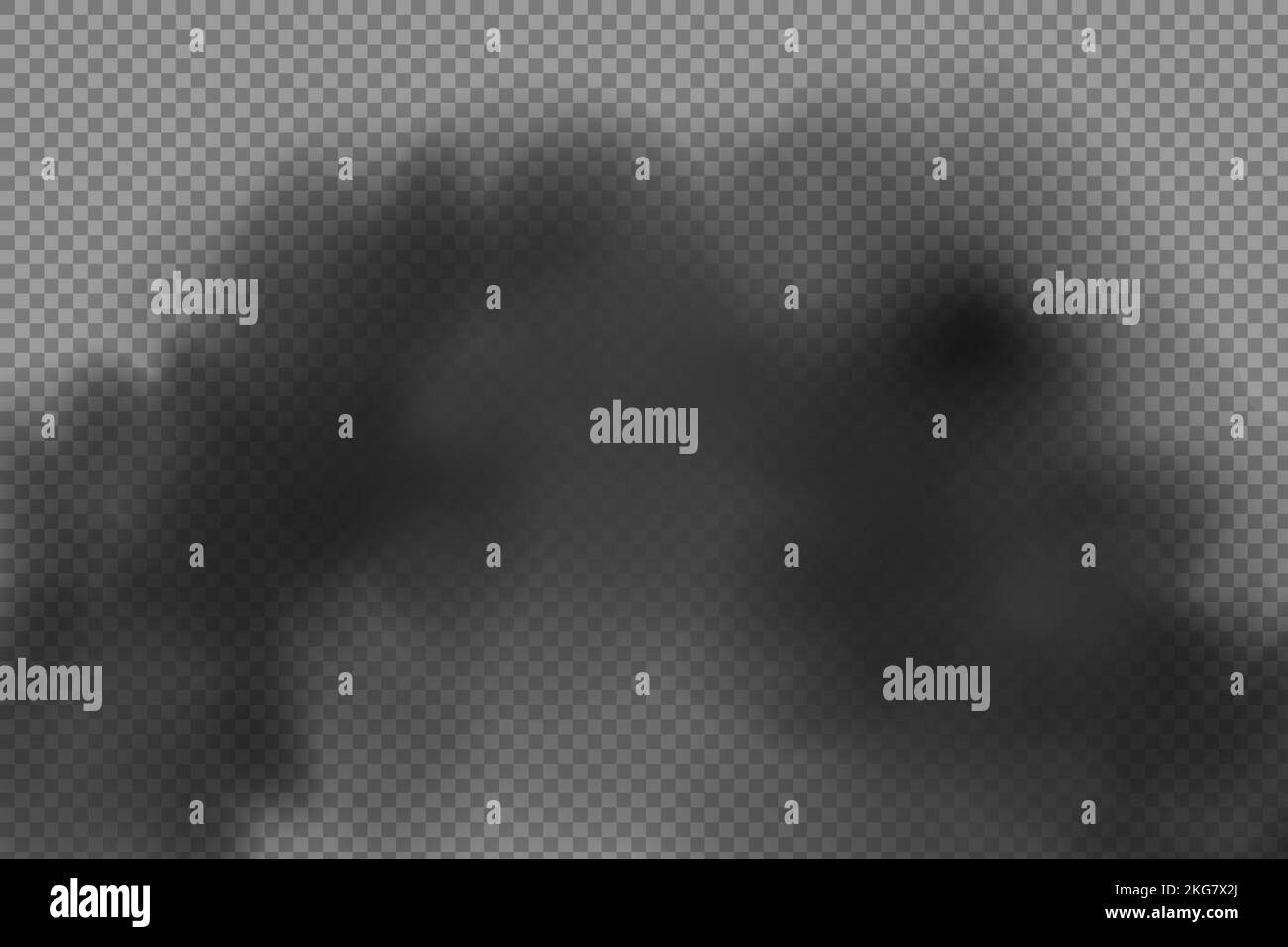 Realistic vector isolated on transparent background.Black smoke, smog ...