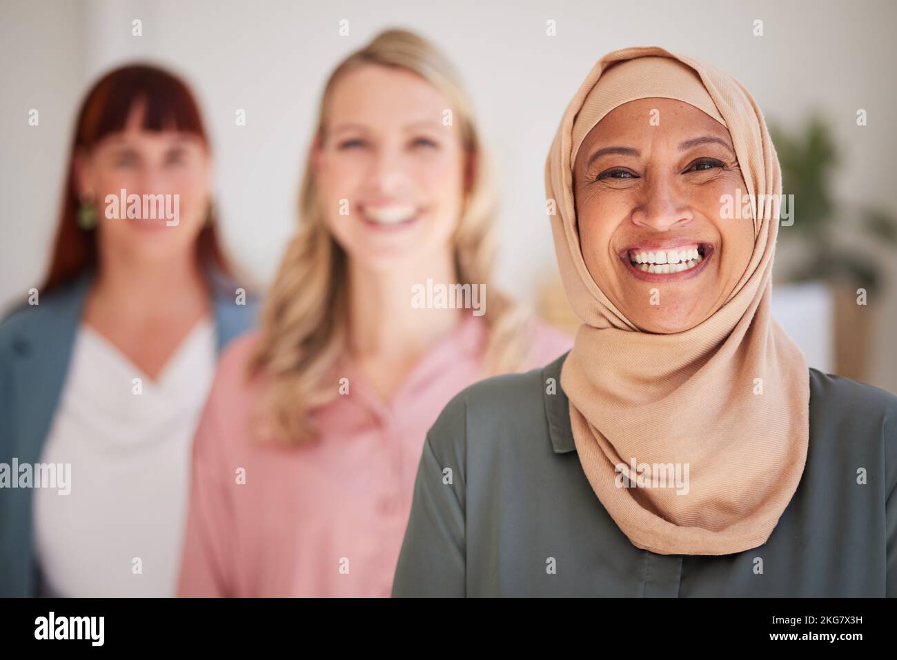 Portrait, diversity and women with smile, leadership and confident ...