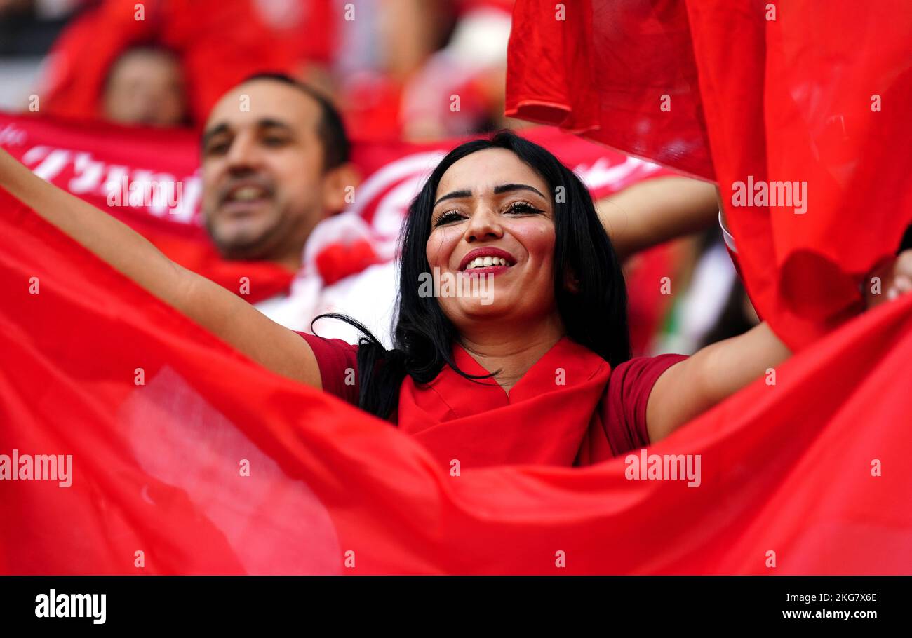 Tunisia fans in the stands during the FIFA World Cup Group D match at ...