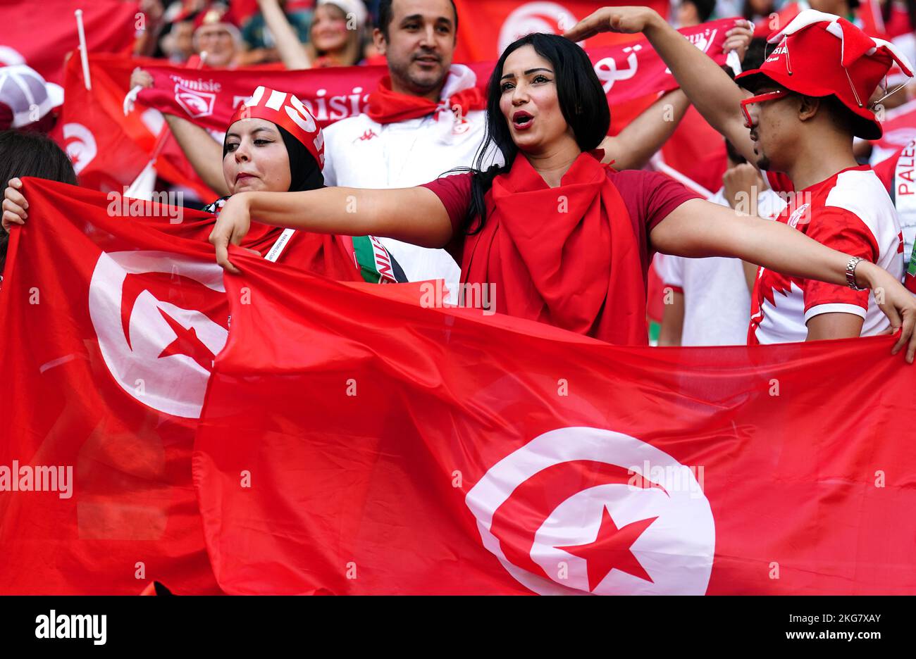 Tunisia fans in the stands during the FIFA World Cup Group D match at ...