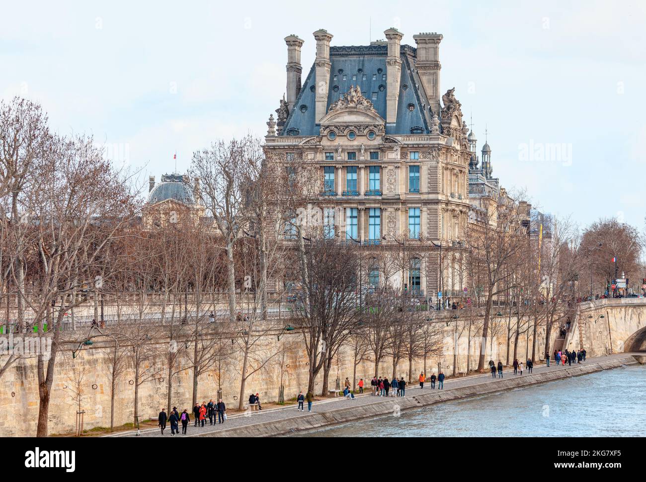 Downtown architecture in Paris and river . Seine Riverside in Paris ...