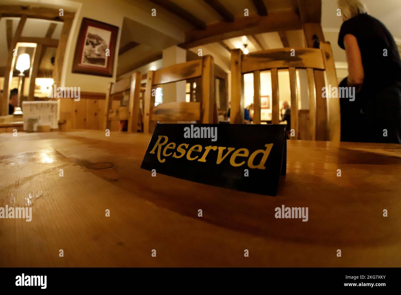 restaurant,reserved,sign,table,pub,White Mouse,Isle of Wight,England,UK ...