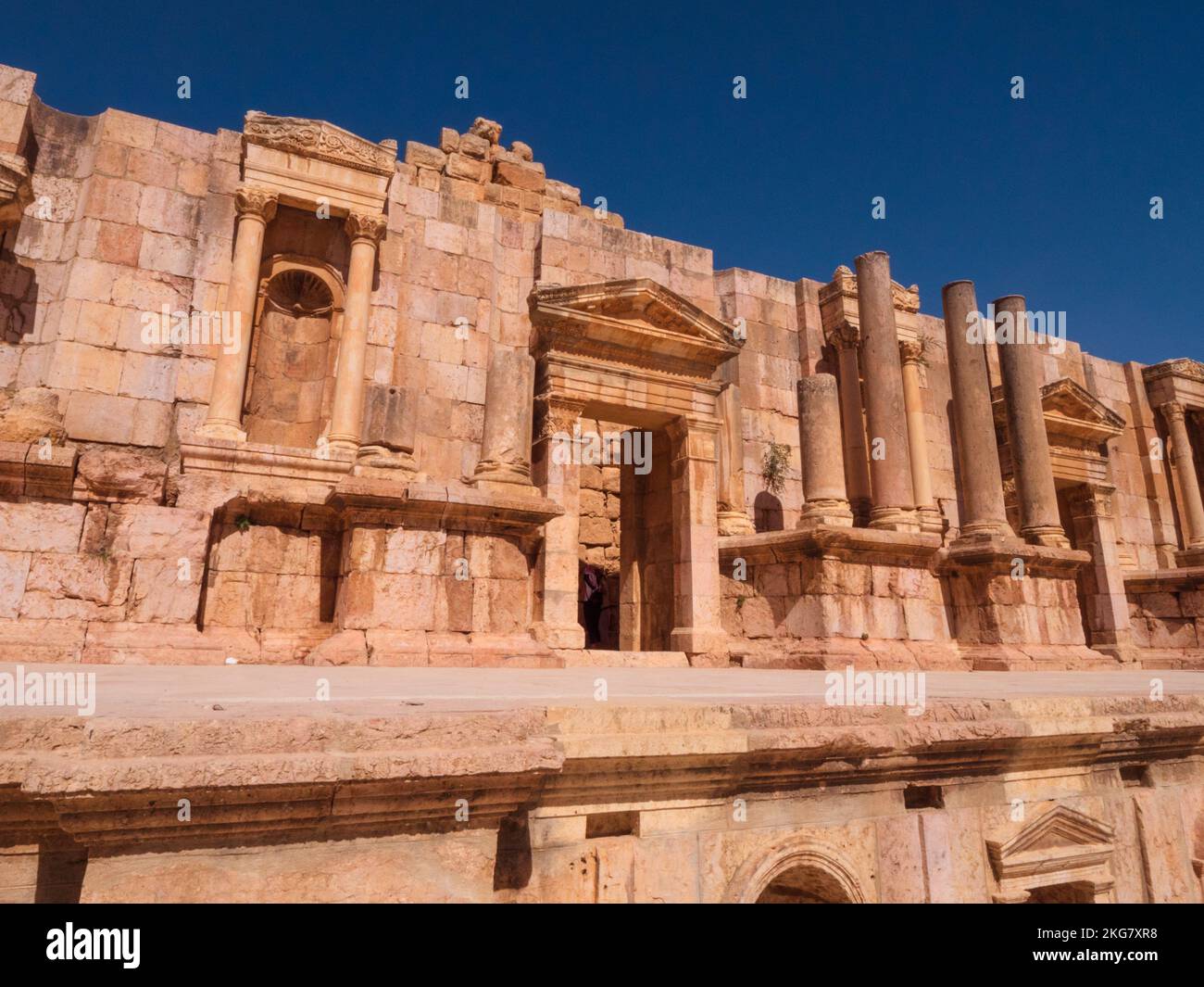 Scenic view of ruins of an old city, details of famous historical ...