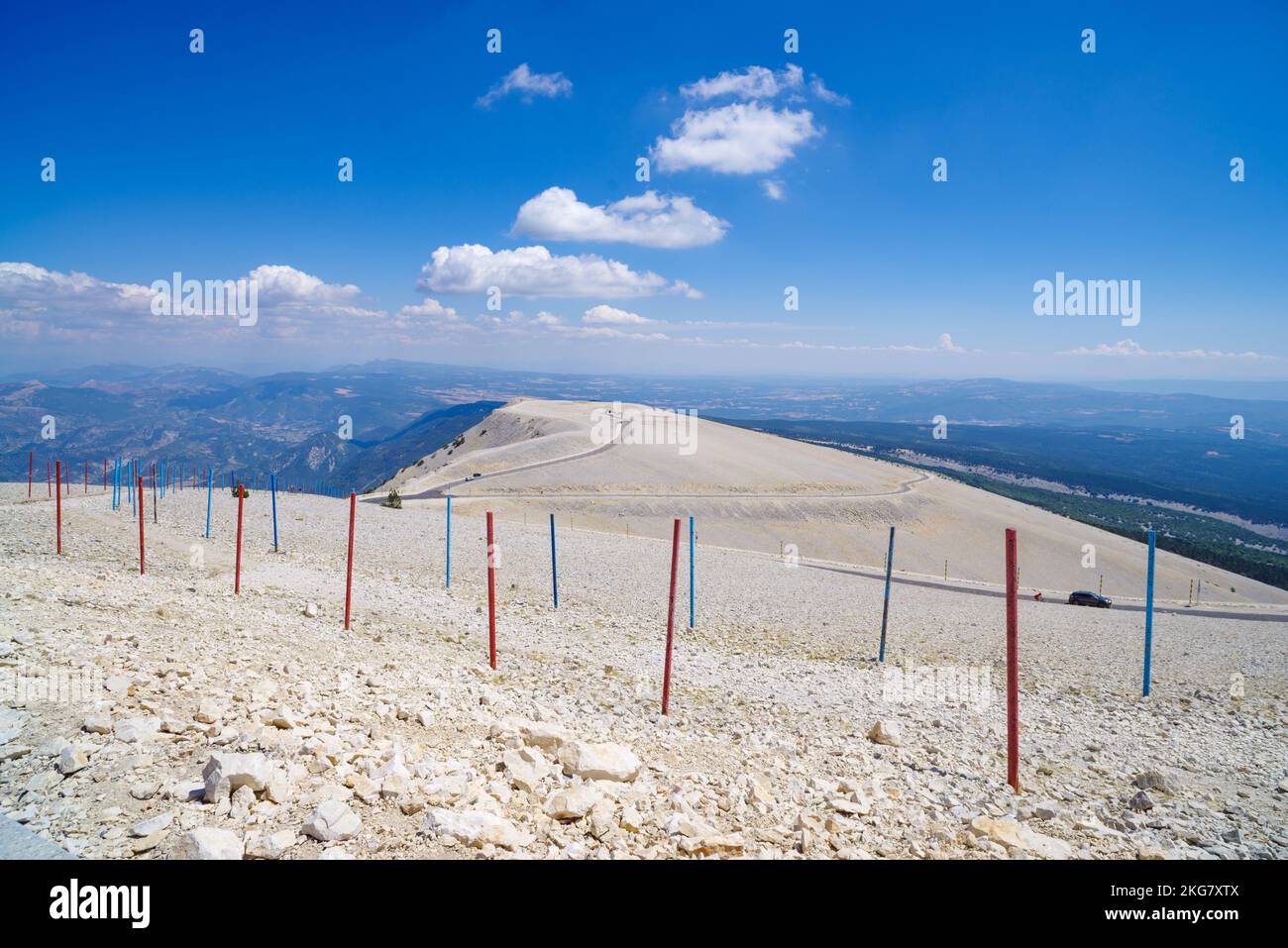 stunning view on top of Mont Ventoux. At 1,909 m (6,263 ft), it is the ...
