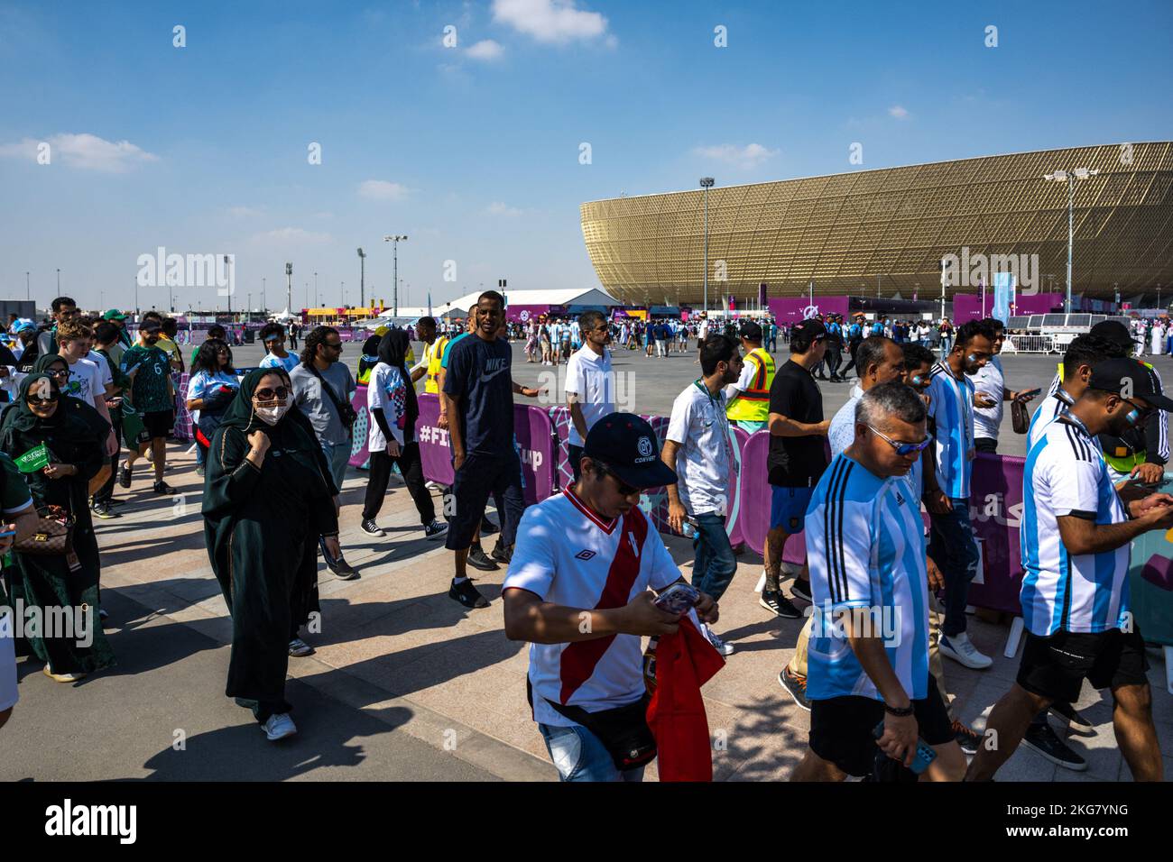 Fans and supporters seen around Lusail stadium for Argentina-Saudia ...