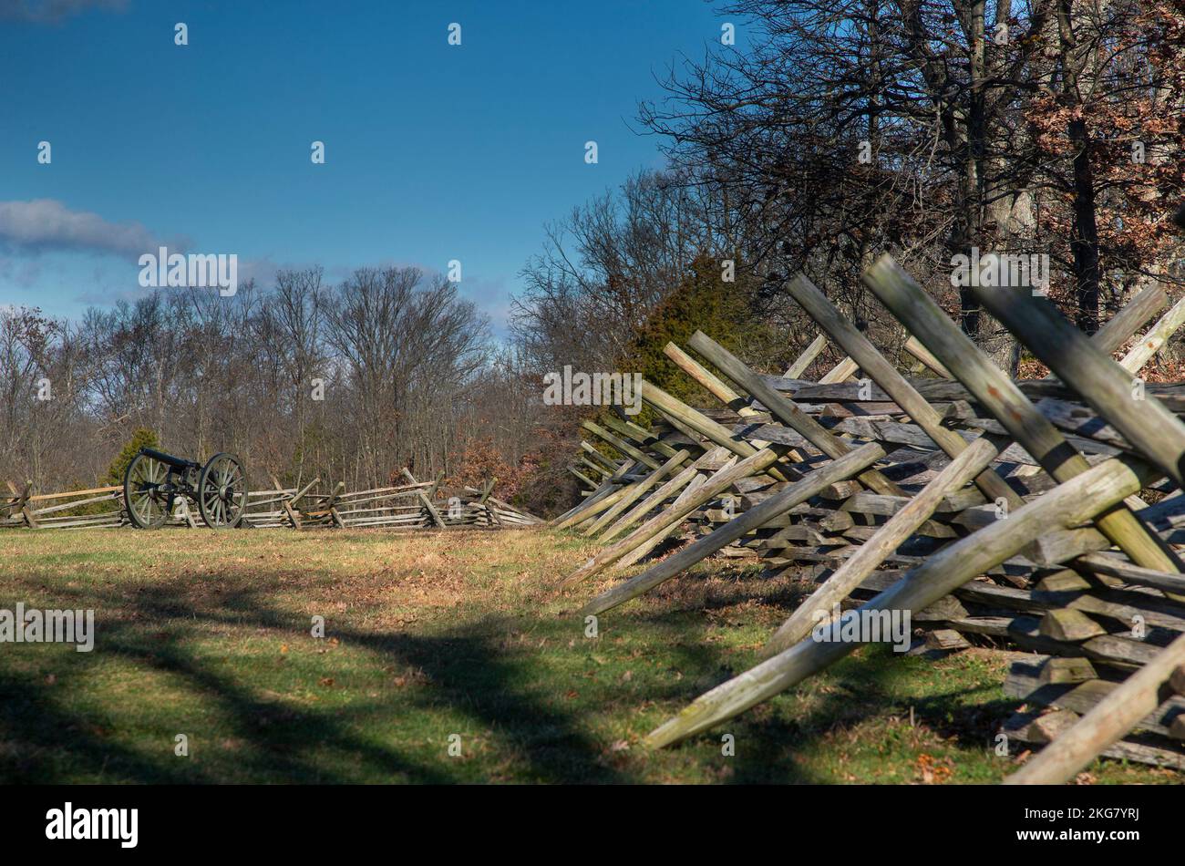 Battlefield fence at Getttysburg site of the US Civil War Stock Photo ...