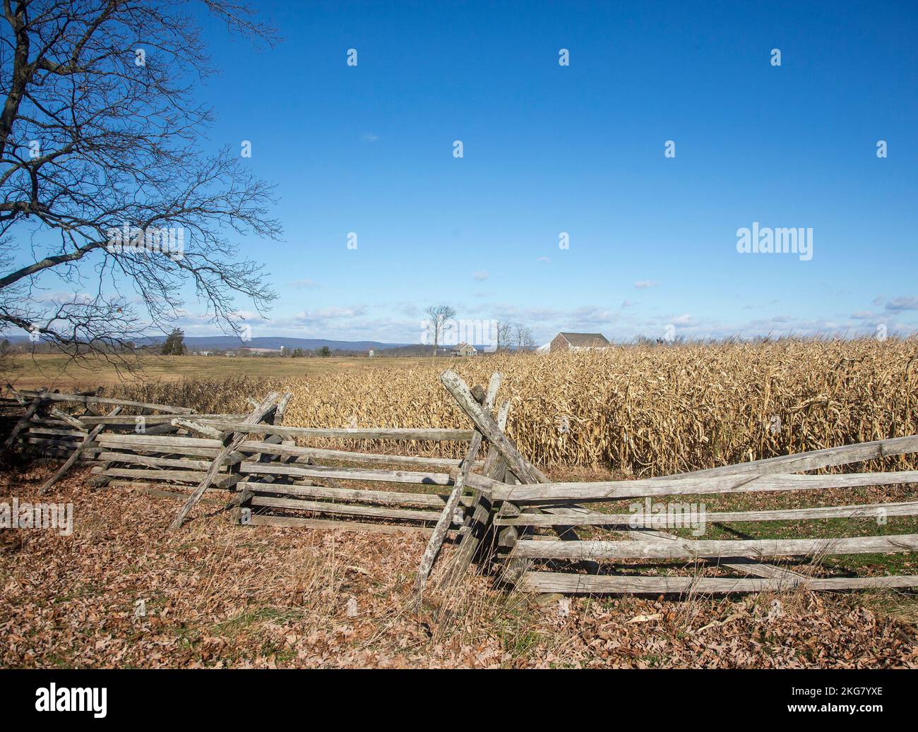 Battlefield fence at Gettysburg site of the US Civil War Stock Photo ...