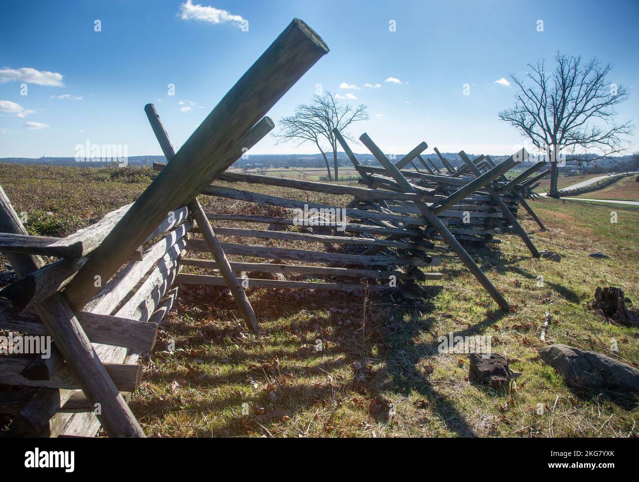 Battlefield fence at Getttysburg site of the US Civil War Stock Photo ...