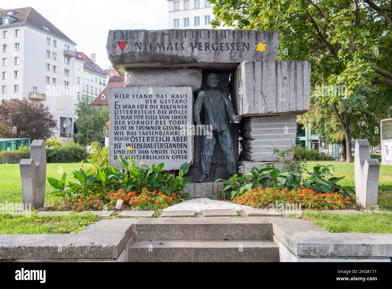 Monument on Morzinplatz, to the victims of Nazi terror in Vienna ...