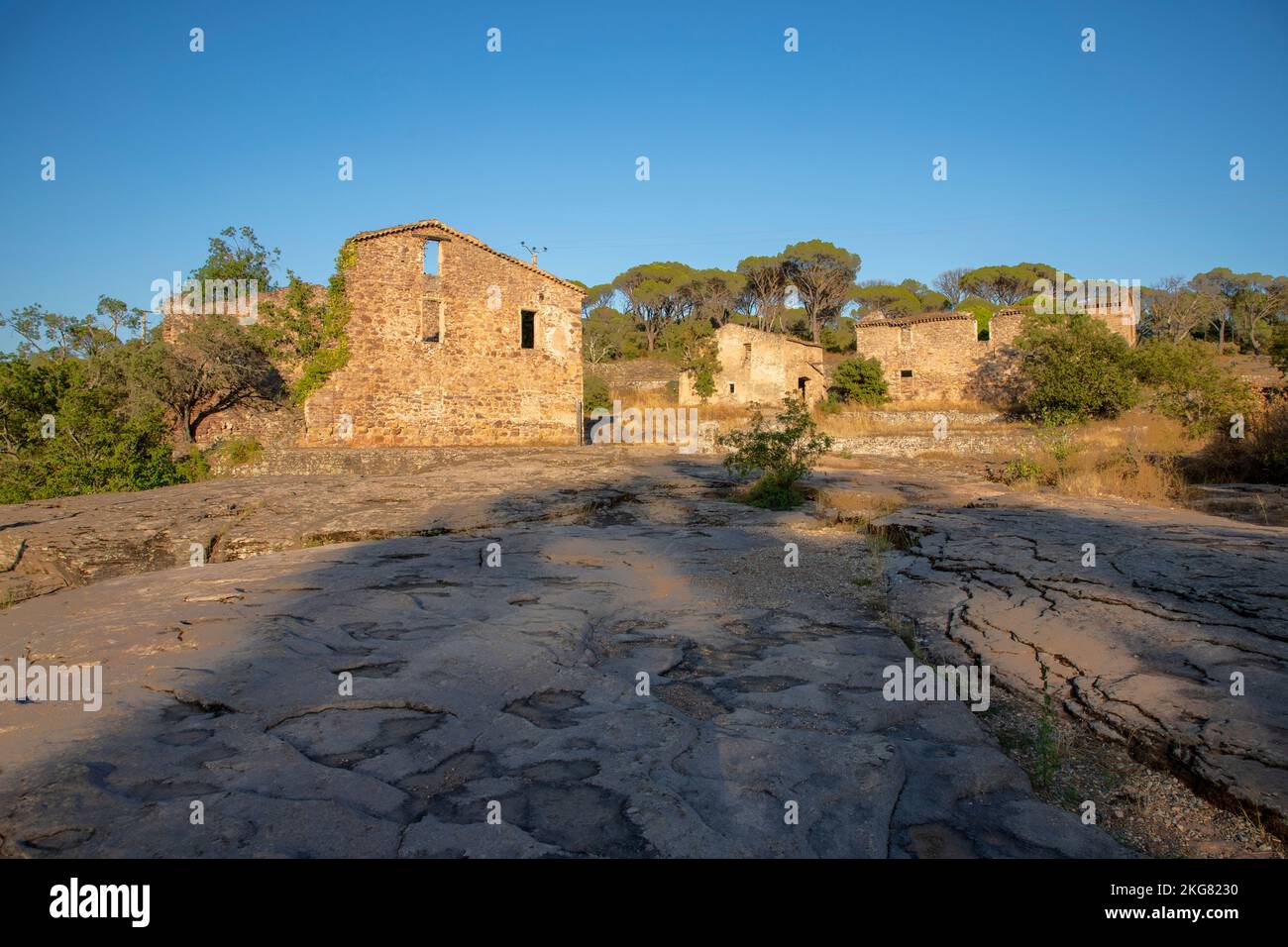 Aille river,iron red bridge and ruined sawmill, in "plaine des Maures ...