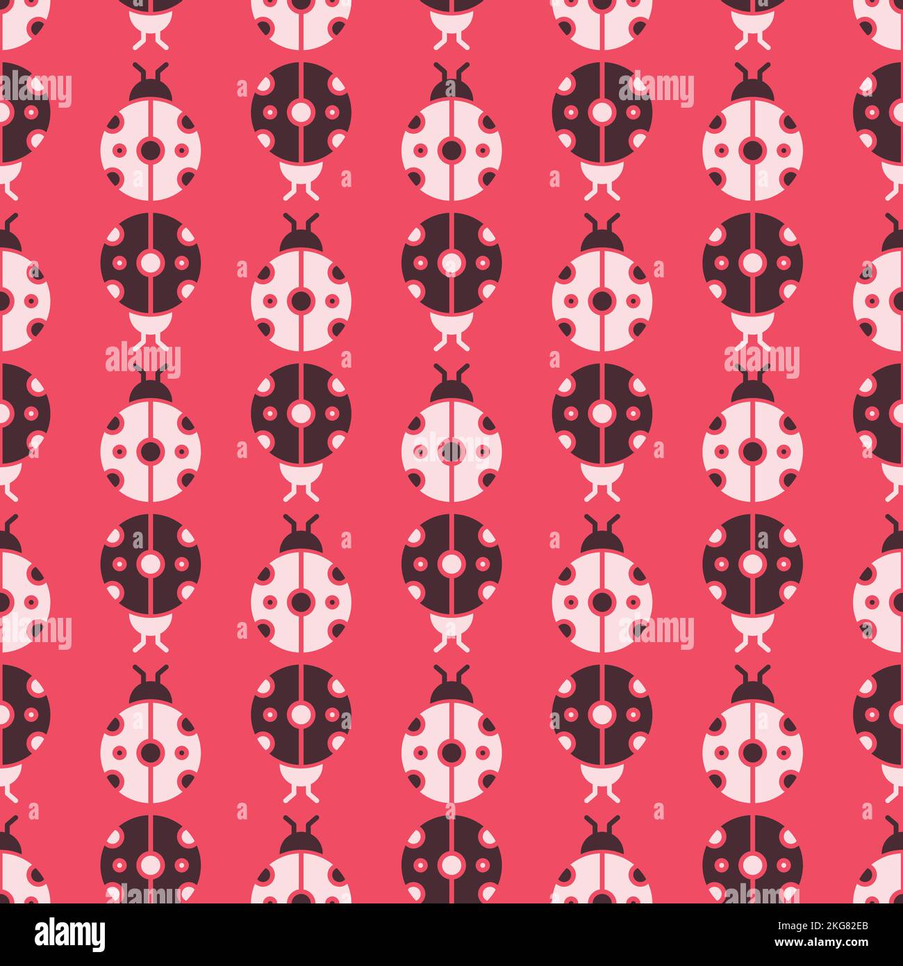 vector red and white ladybug repeat pattern background design Stock ...