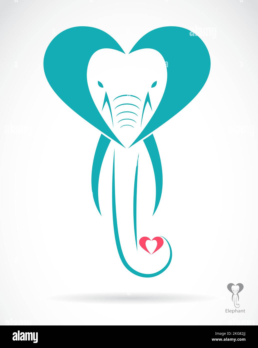 Vector image of an elephant on white background. Easy editable layered ...