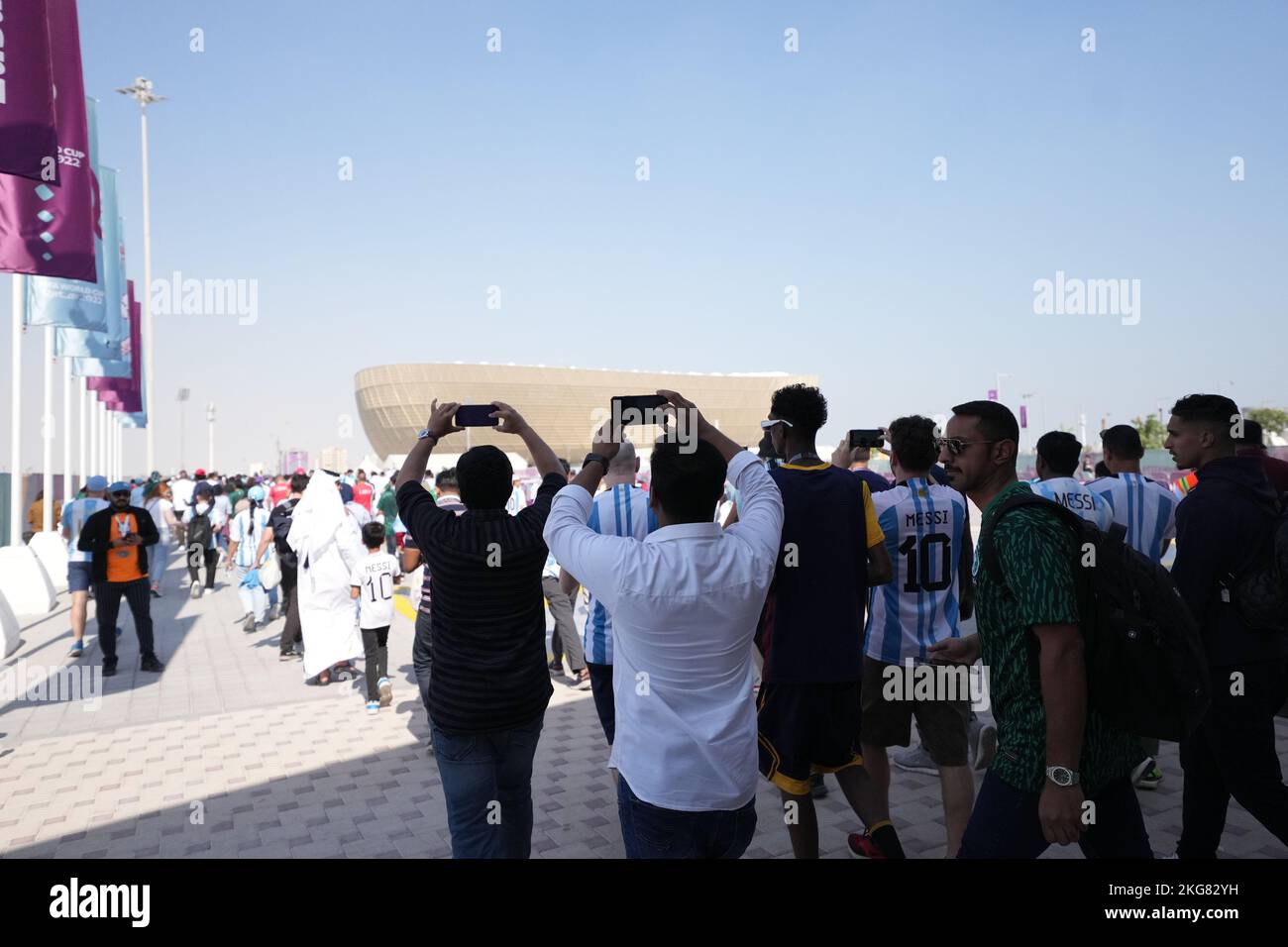 Lusail, Qatar. 22 November, 2022. Fans during the Qatar 2022 World Cup ...