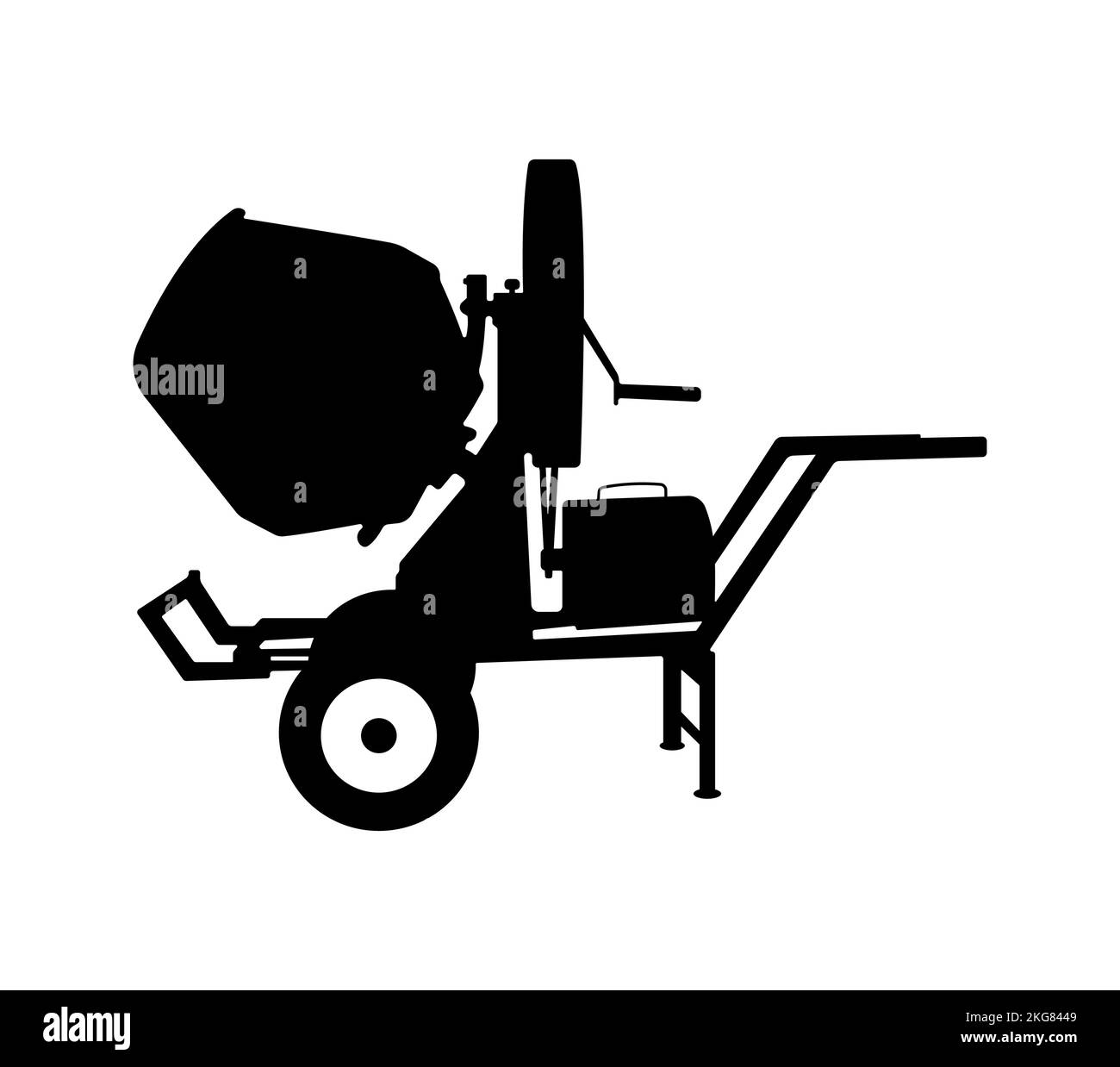 A vector illustration of Semi automatic Concrete Mixer Machine ...