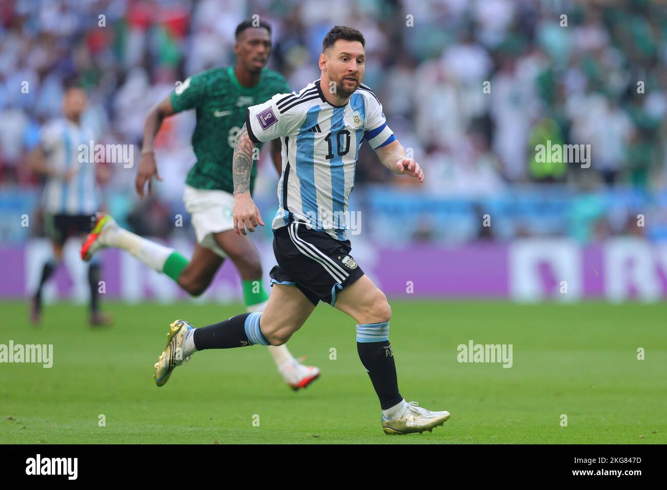Lusail, Qatar. 22nd Nov, 2022. Lionel Messi of Argentina running during ...