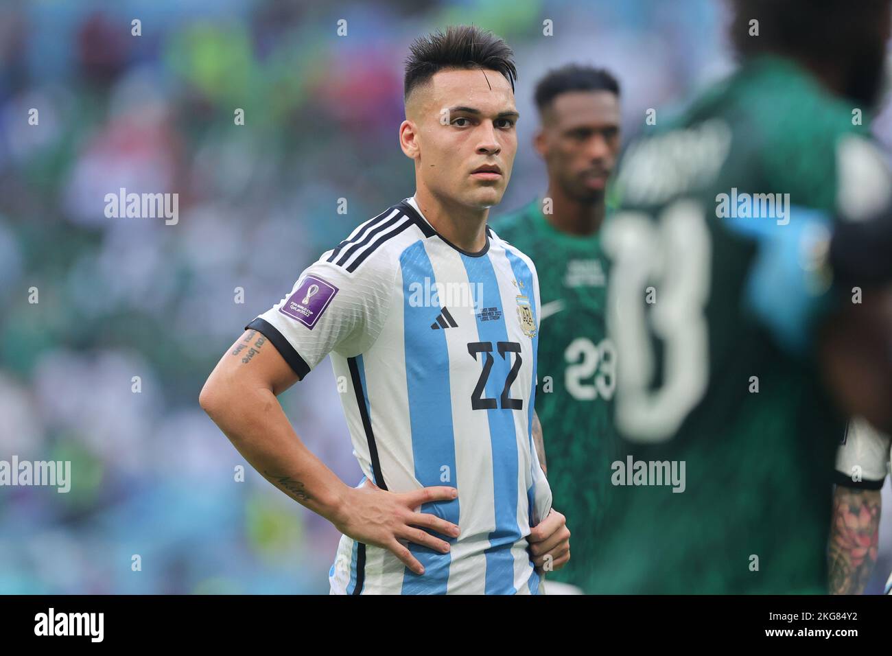 Lusail, Qatar. 22nd Nov, 2022. Lautaro Martinez of Argentina looks on ...