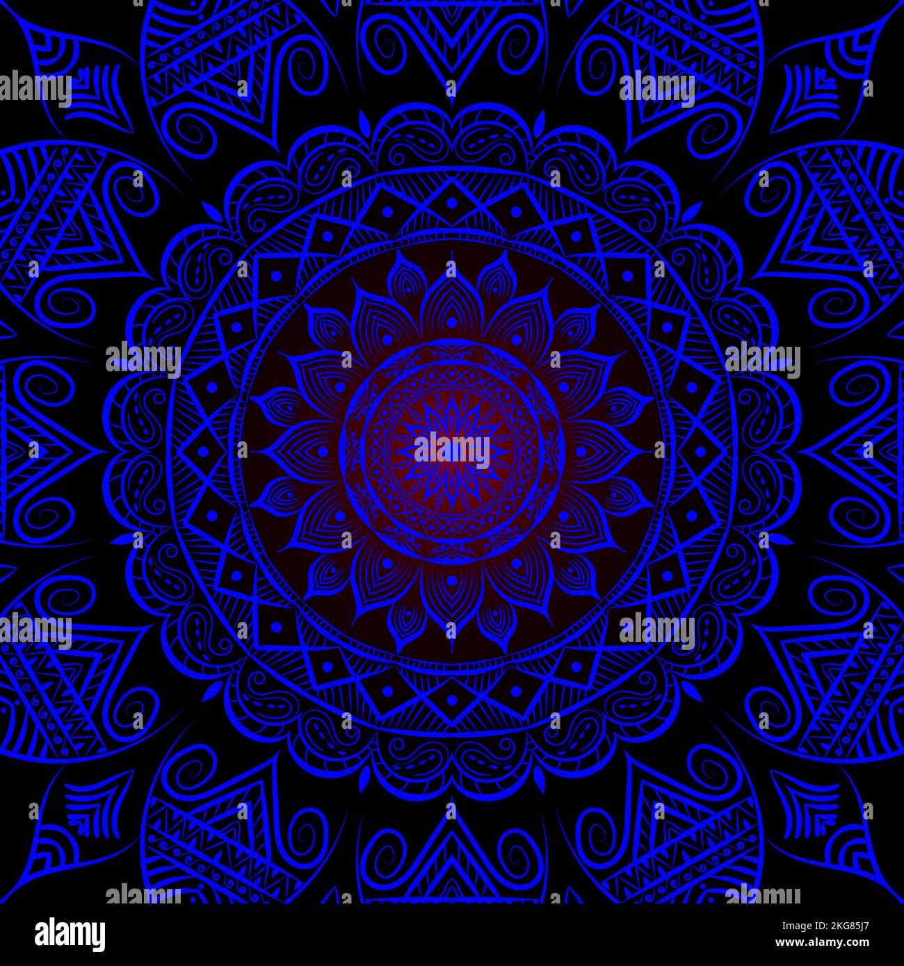 Vintage mandala art close up, floral mandala art for coloring book page ...