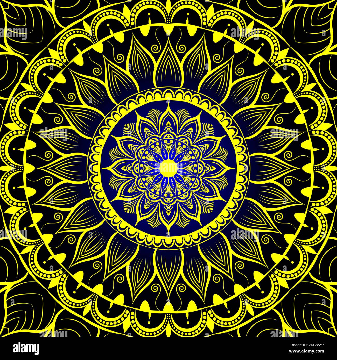 Vintage mandala art close up, floral mandala art for coloring book page ...