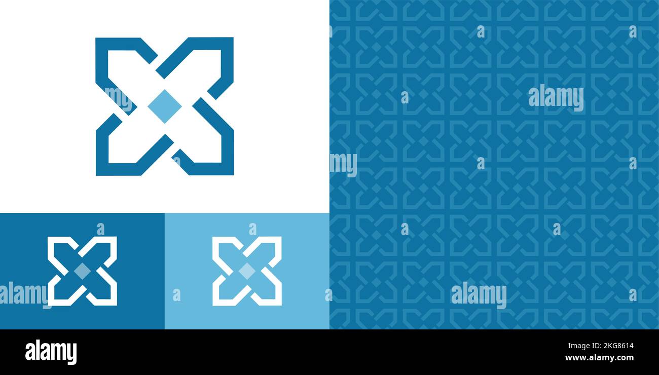 Modern cross icon graphic and repeat texture pattern. For logo designs ...