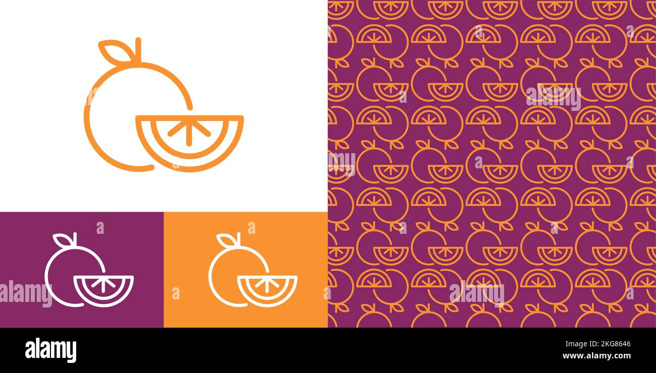 Stylised orange icon with seamless pattern repeat texture.Perfect for ...