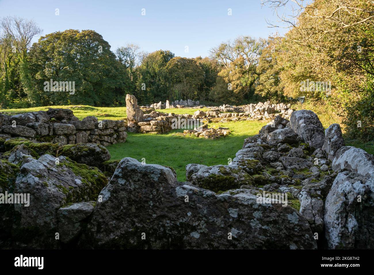 Din Lligwy stone settlement near Moelfre, Anglesey, North Wales Stock ...