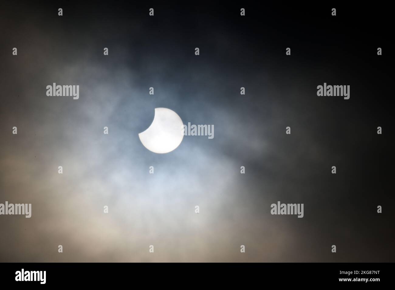 Partial Solar Eclipse of the Sun Hook Norton Oxfordshire England uk ...