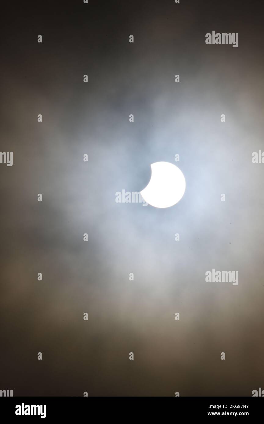 Partial Solar Eclipse of the Sun Hook Norton Oxfordshire England uk ...