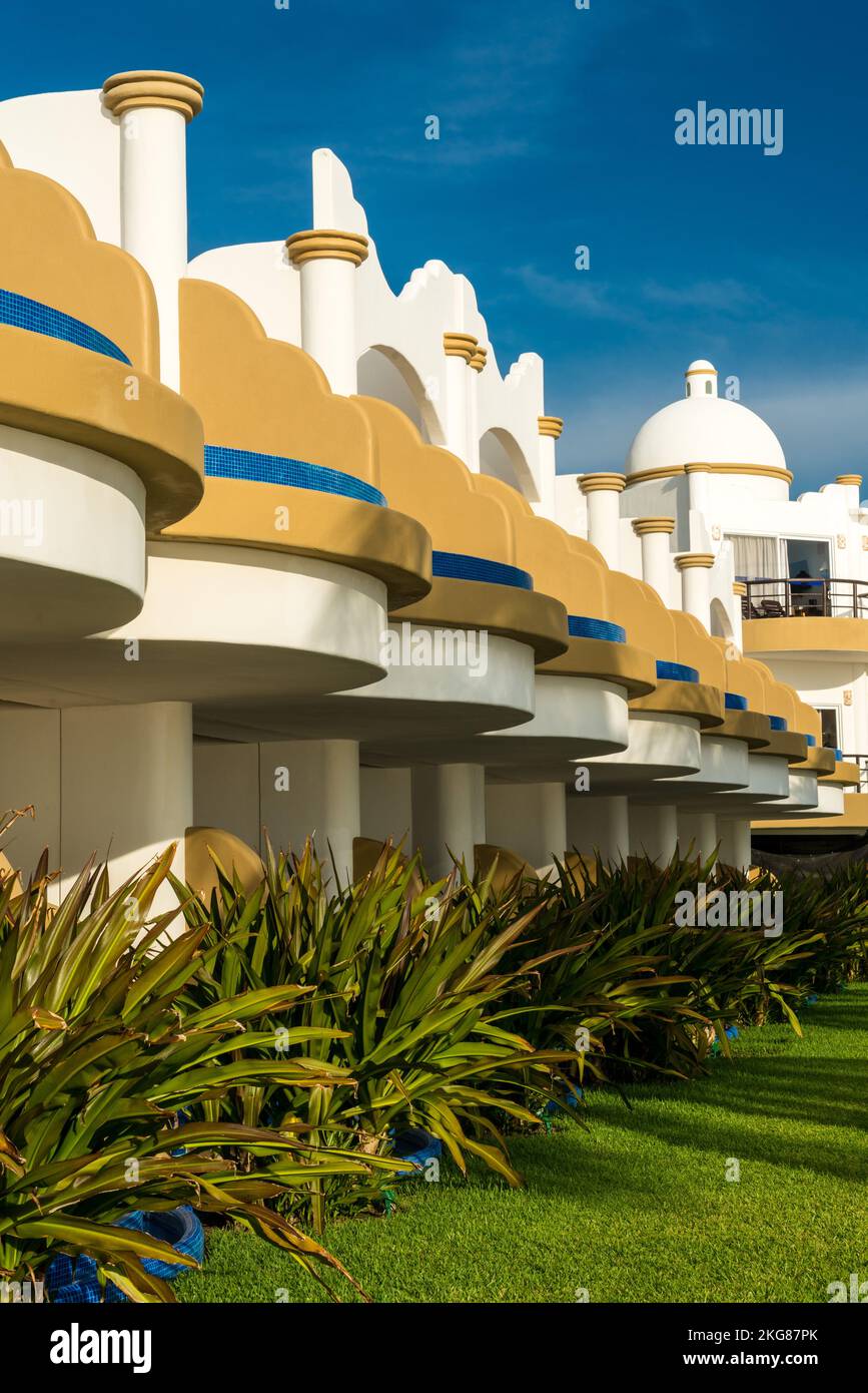 A resort hotel on Chahue Beach in the Bahias of Huatulco on the Pacific ...