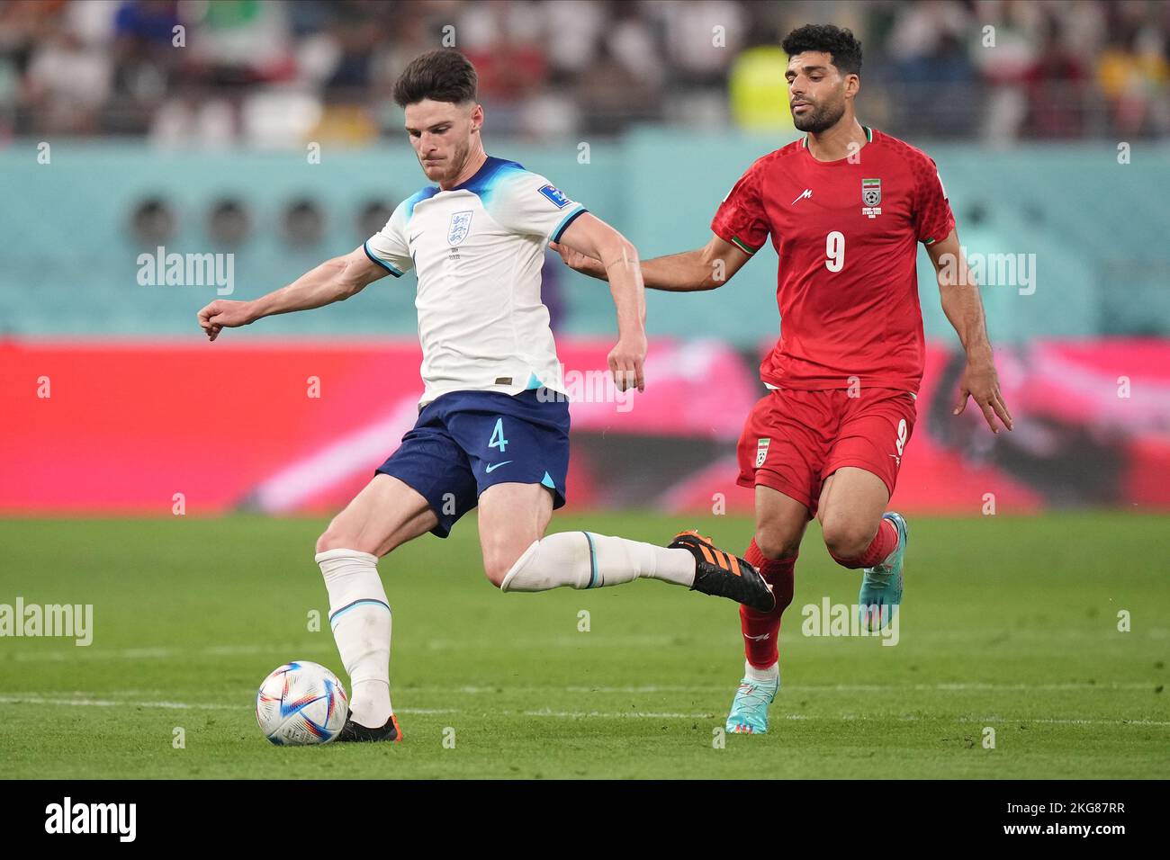 Declan Rice of England during the Qatar 2022 World Cup match, group B, date 1, between England ...