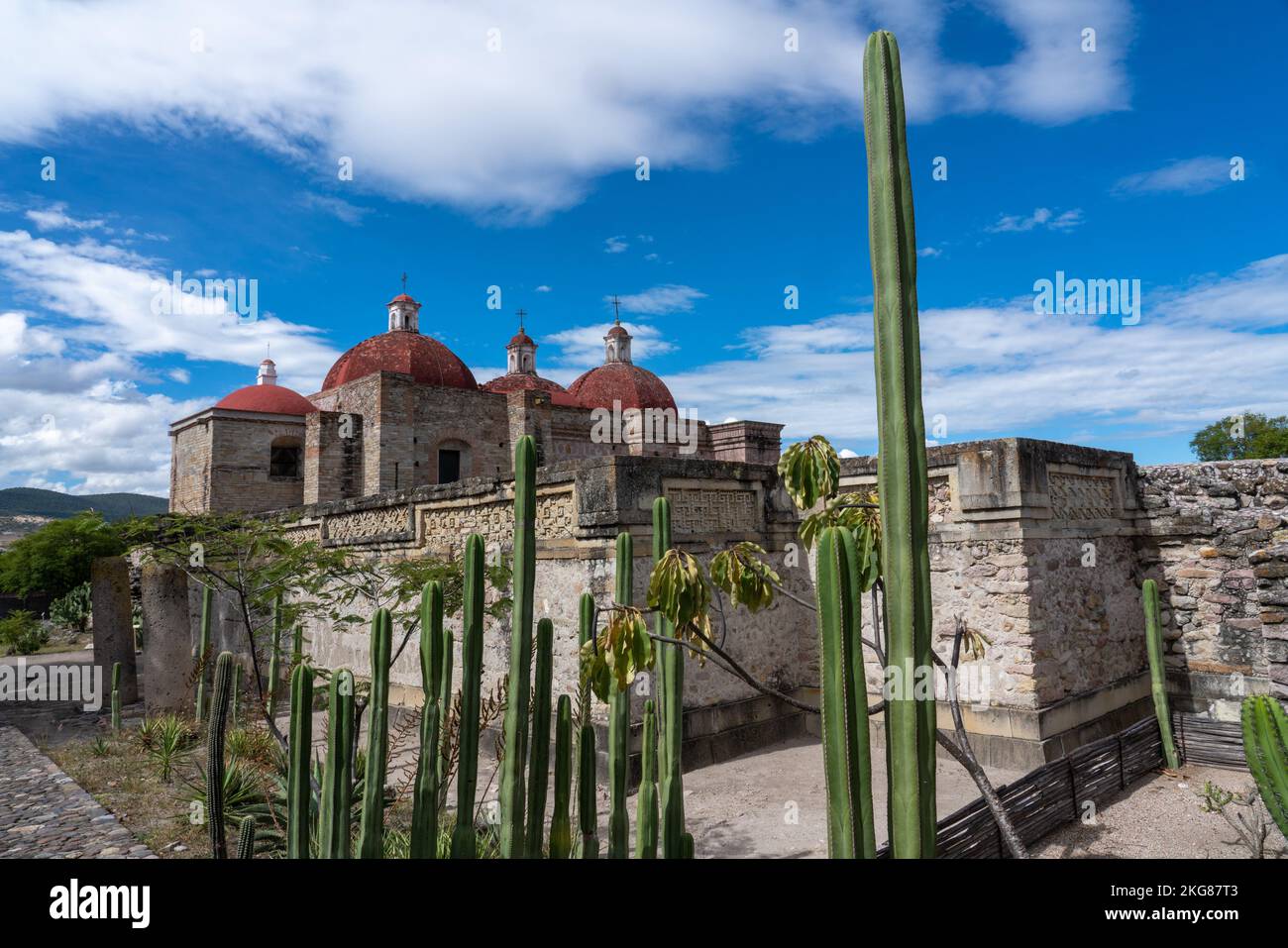 The Temple of San Pablo Apostol and pre-Hispanic Zapotec ruins in San ...
