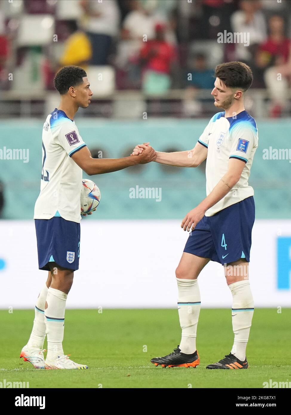 Declan Rice and Jude Bellingham of England during the Qatar 2022 World ...