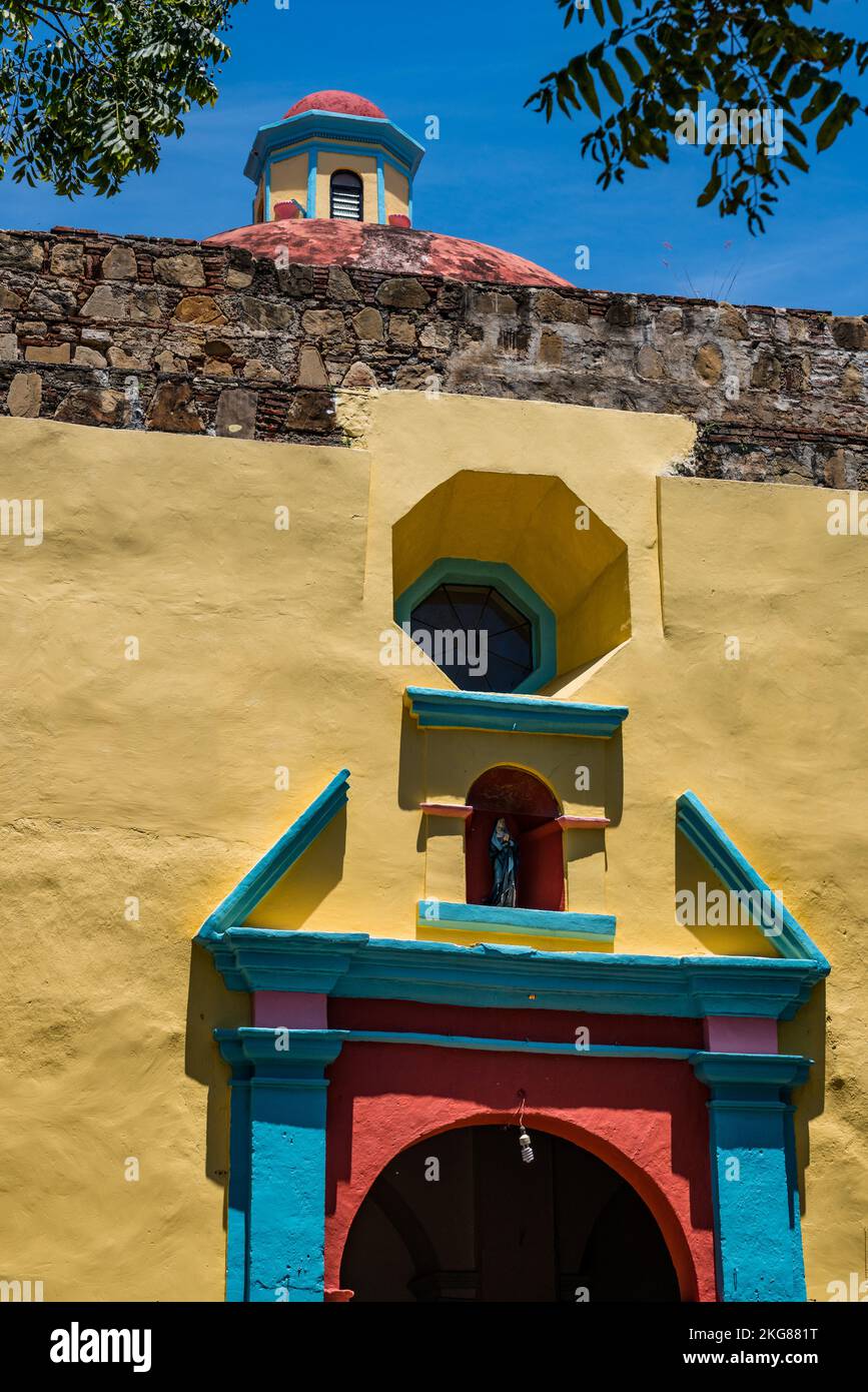 The colorfully painted Church of Our Lady of the Nativity or Nuestra ...