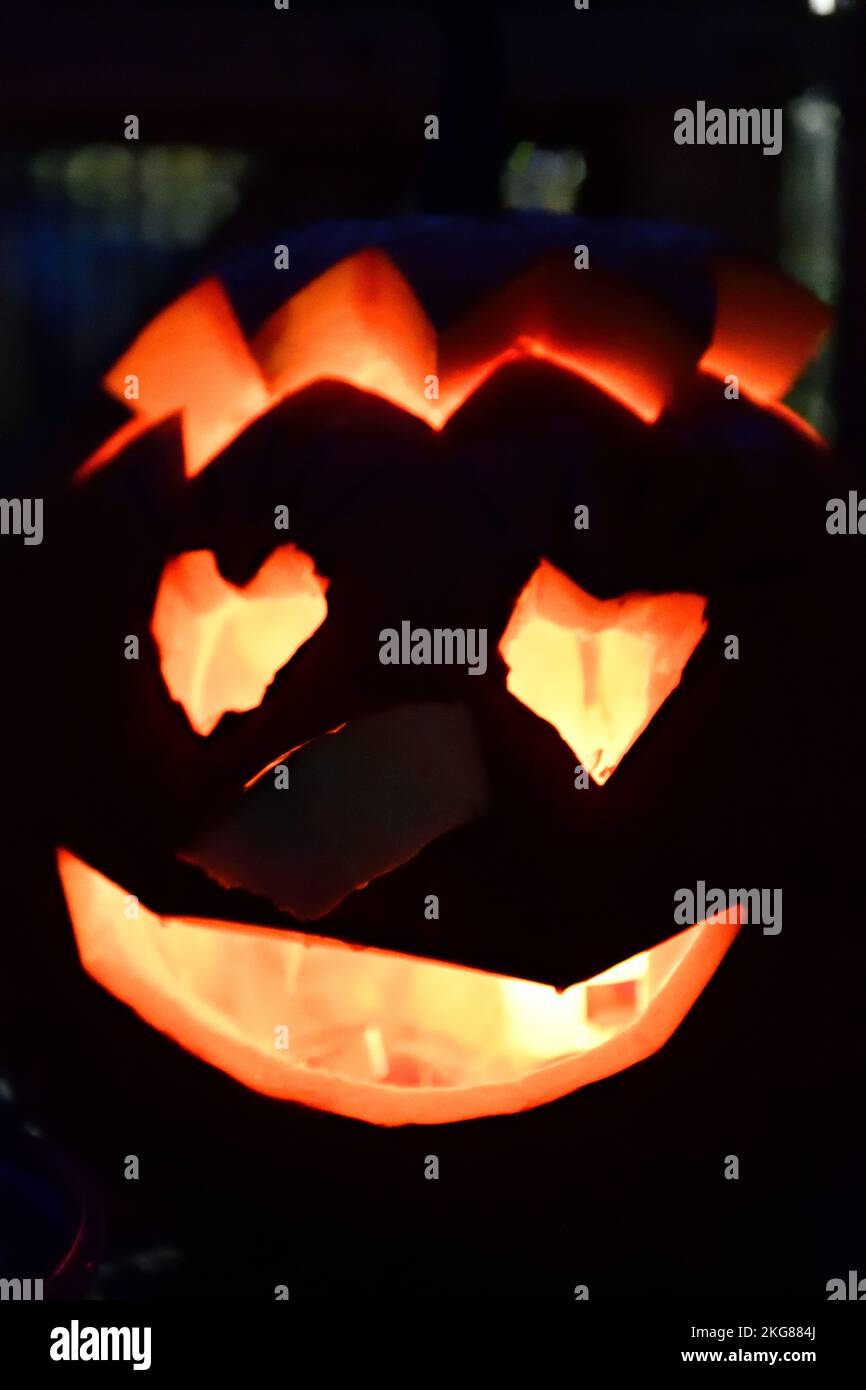 Pumpkin Head on Halloween Cotswolds Oxfordshire England uk Stock Photo ...
