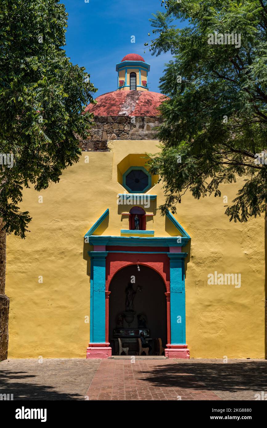 The colorfully painted Church of Our Lady of the Nativity or Nuestra ...