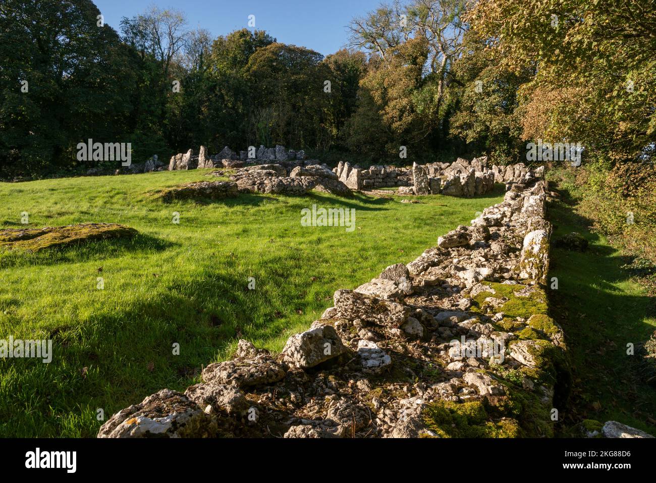 Din Lligwy stone settlement near Moelfre, Anglesey, North Wales Stock ...