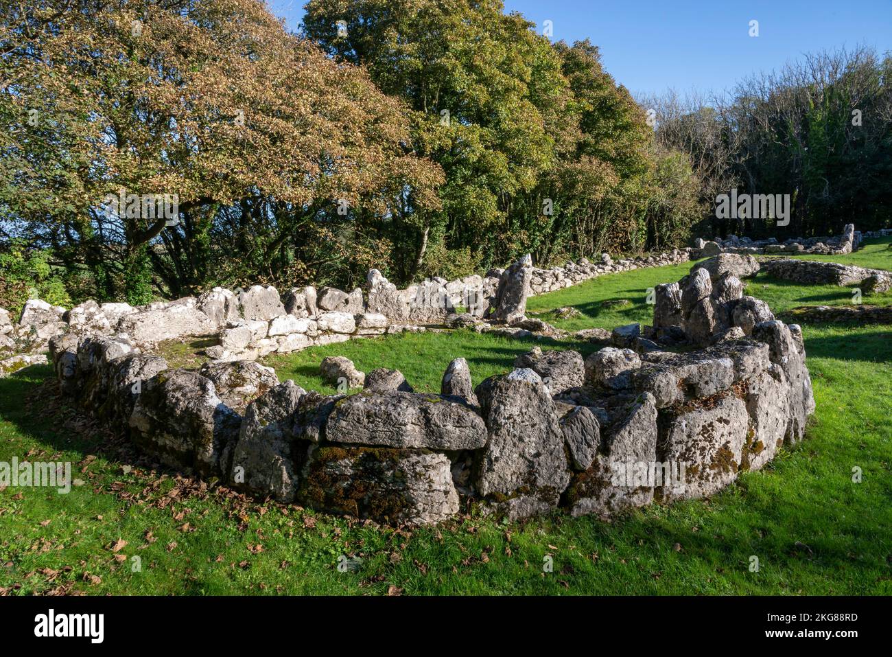 Din Lligwy stone settlement near Moelfre, Anglesey, North Wales Stock ...