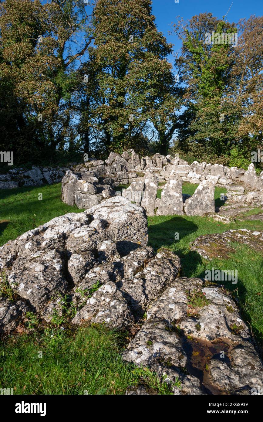 Din Lligwy stone settlement near Moelfre, Anglesey, North Wales Stock Photo - Alamy